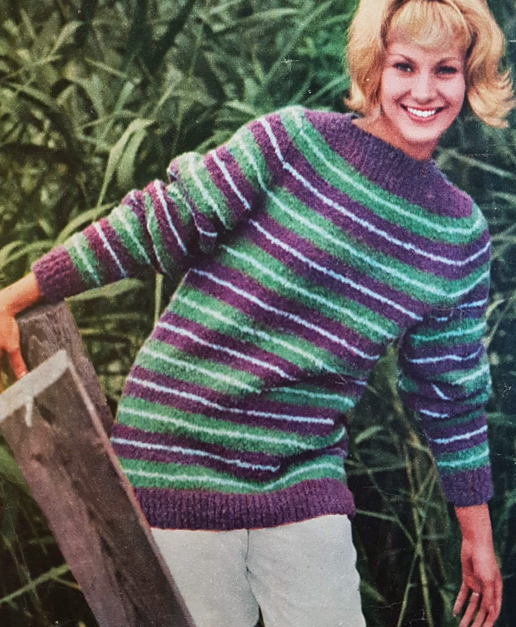 Peppermint And Purp Sweater Pattern - KnitCraft