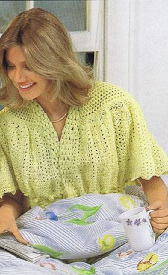 Yellow Bedjacket Crochet Pattern - KnitCraft