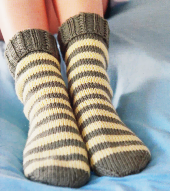 Stripy House Socks Pattern - KnitCraft