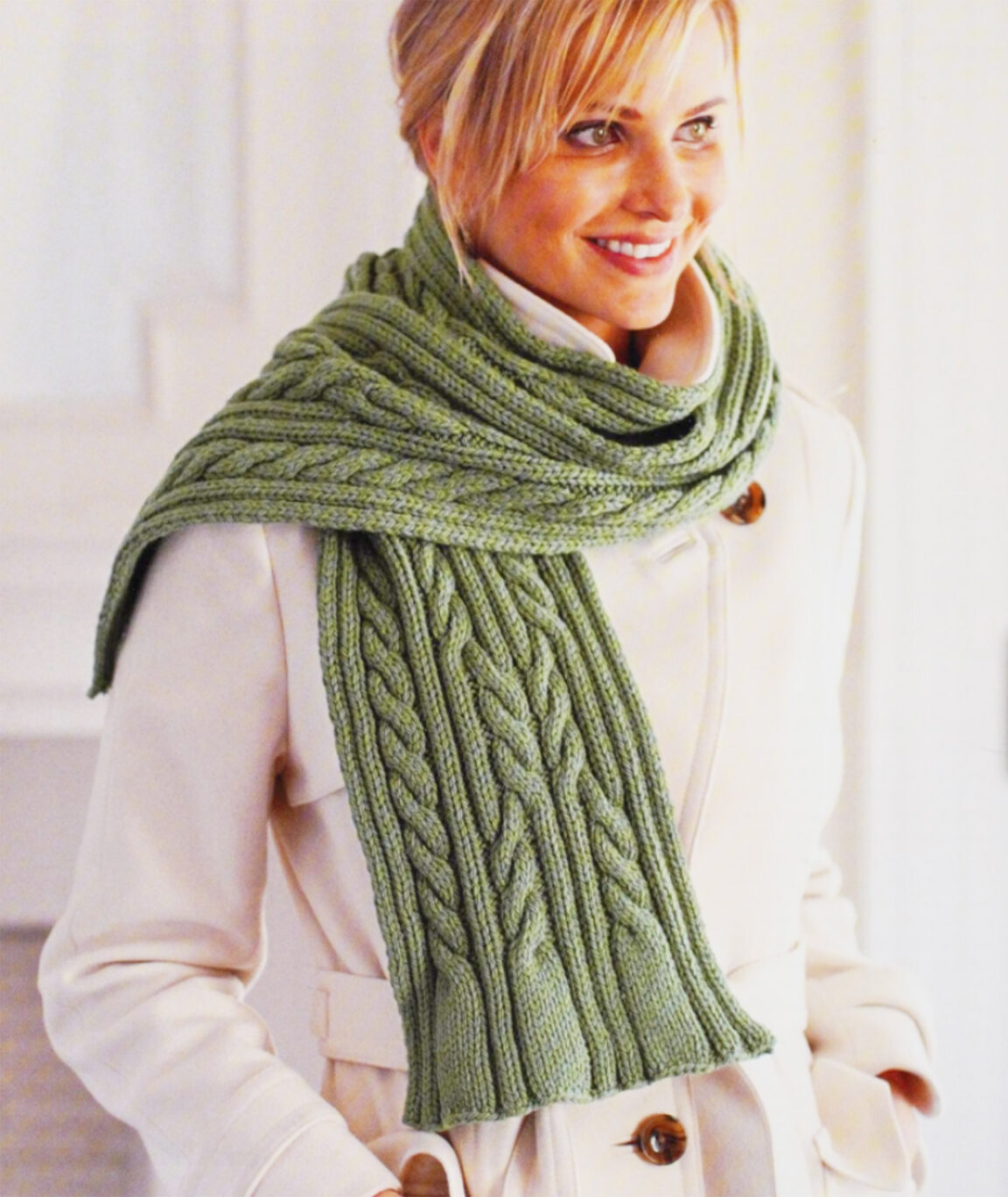 CAITLIN CABLED FREE SCARF PATTERN - KnitCraft