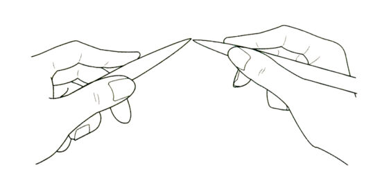 How to Hold Needle and Yarn - KnitCraft