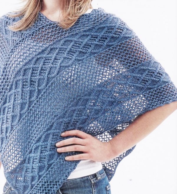 Cable and Lattice Poncho Knit Pattern - KnitCraft