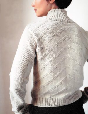 Diagonal-stitch Cardigan Free Knit Pattern - KnitCraft