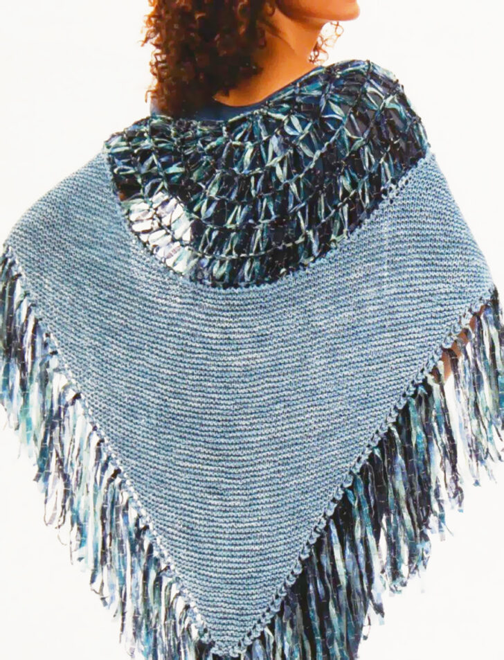 Fringed Triangle Shawl Free Knit Pattern - KnitCraft